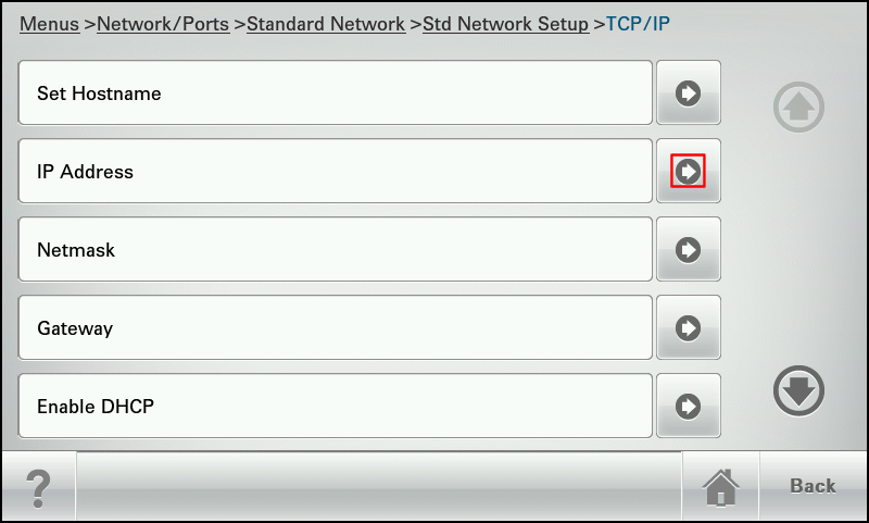 Configuring TCP/IP settings via the control panel | Lexmark XM3150